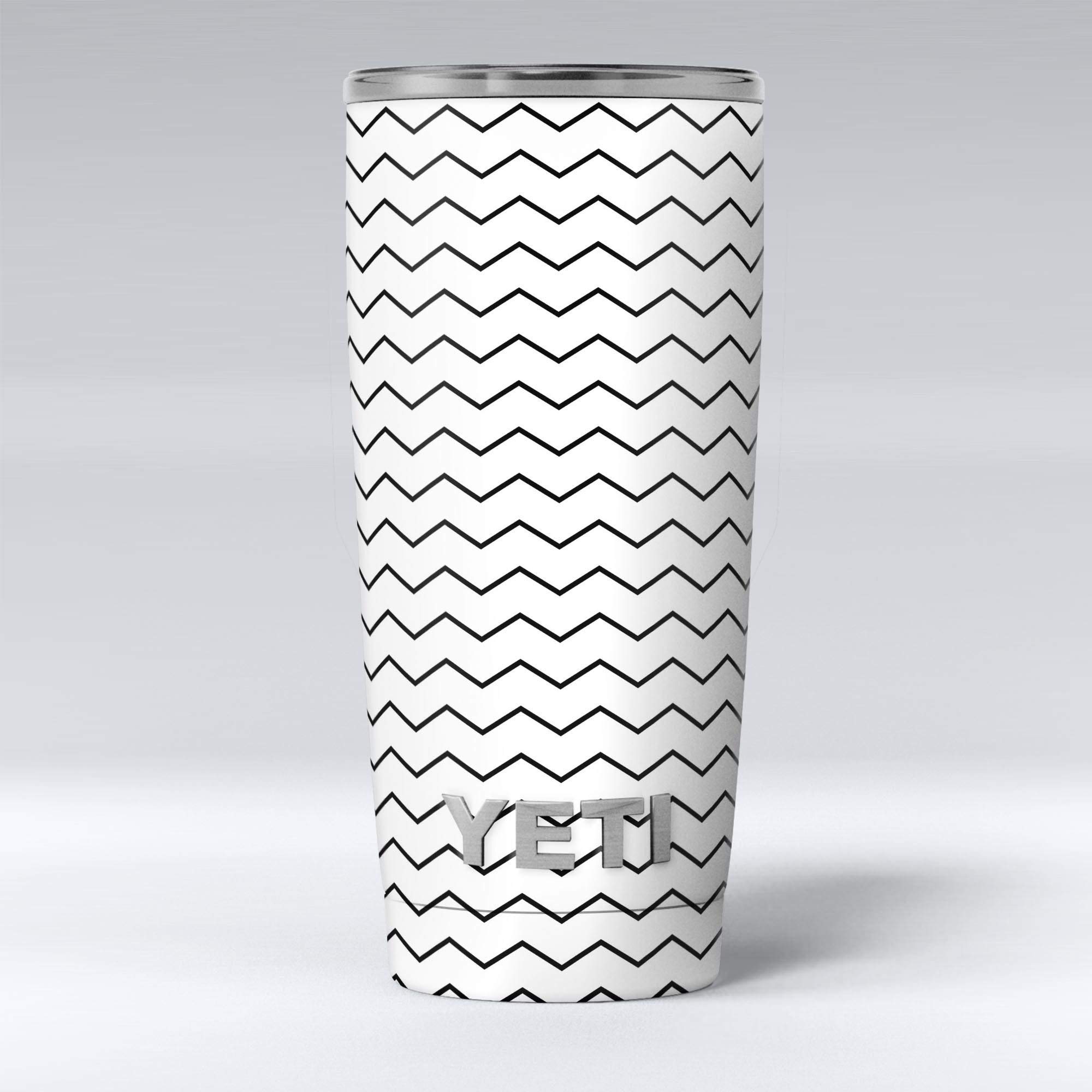 Design Skinz Slate Black Horizontal Chevron Pattern - Skin Decal Vinyl Wrap Kit Compatible with The Yeti Rambler Cooler Tumbler Cups