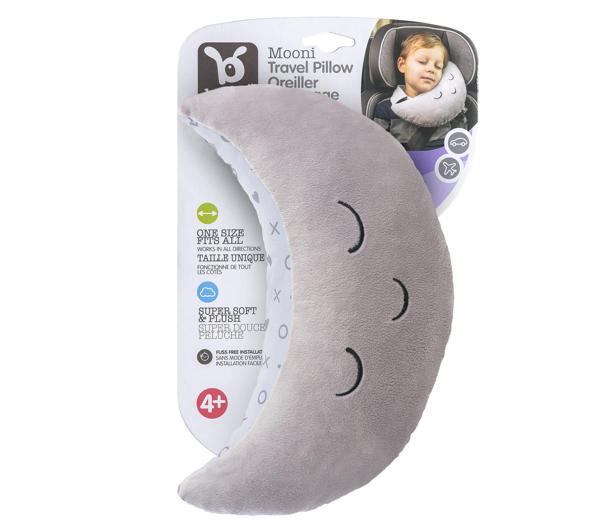 BENBAT Baby Travel Cushion, Children's Neck Cushion, Car Travel Pillow, Infant Head Support Pillow, Children's Cushion (4 Years), Gray