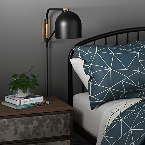 Amazon Brand β Rivet Mid-Century Swiveling Wall Sconce with Bulb, 11"H, Black and Antique Brass