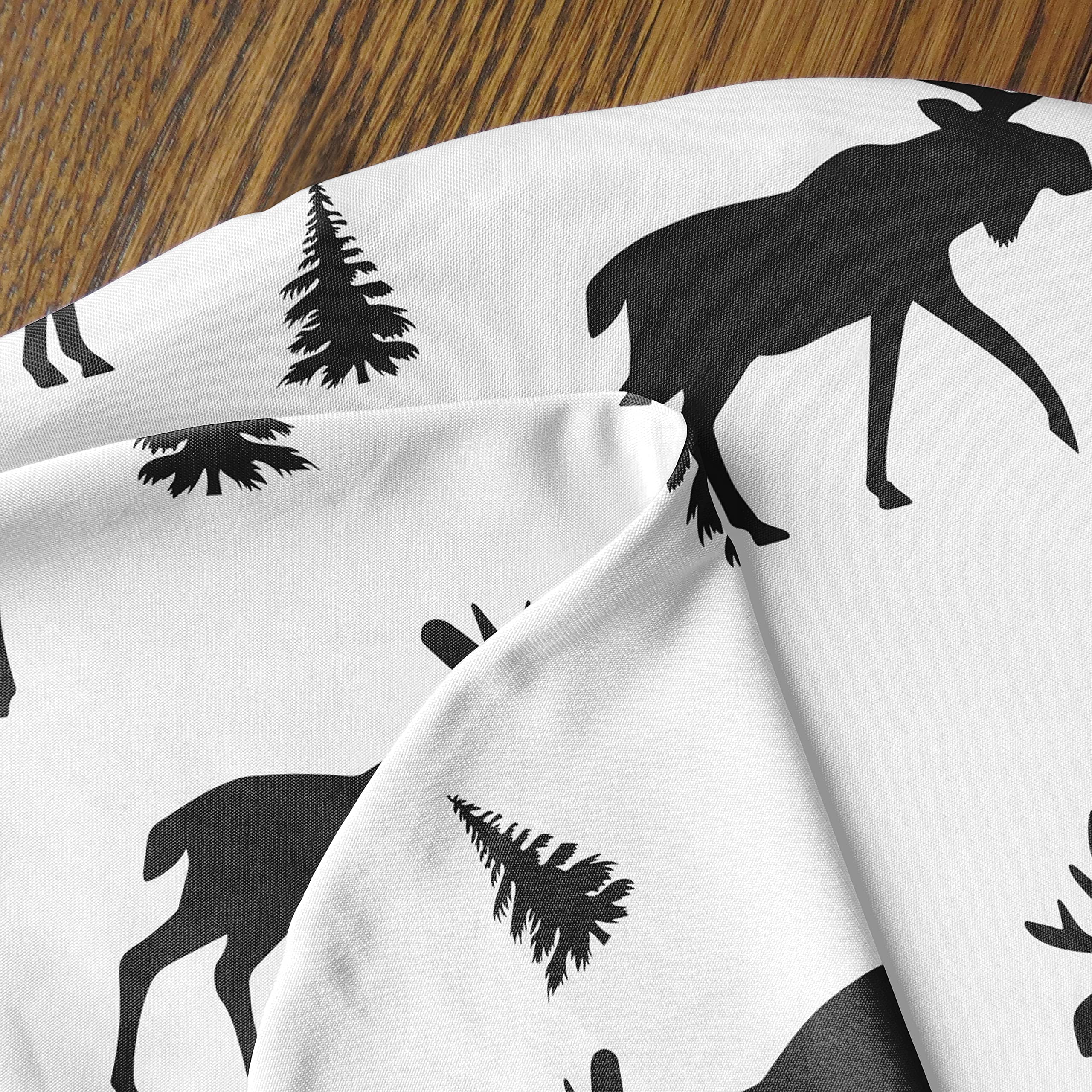 Sweet Jojo Designs Woodland Moose Baby Boy Cocoon and Beanie Hat 2pc Set Jersey Stretch Knit Sleeping Bag for Infant Newborn Nursery Sleep Wrap Sack - Black and White Forest Animal Rustic Patch