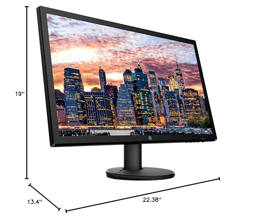 HP V24 FHD 1920x1080 Monitor Bundle with HDMI, FreeSync, Low Blue Light, and Mini Bluetooth Speaker for Professional Sound, Built-in Microphone and Remote Shutter for Photos