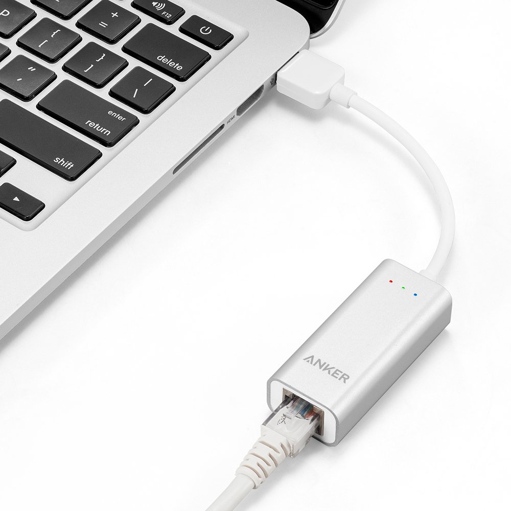 Anker USB 3.0 to Ethernet Adapter, USB 3.0 to Gigabit Ethernet Adapter, Aluminum Portable USB-A Adapter, Compatible with MacBook Pro 2015, MacBook Air 2017, and More