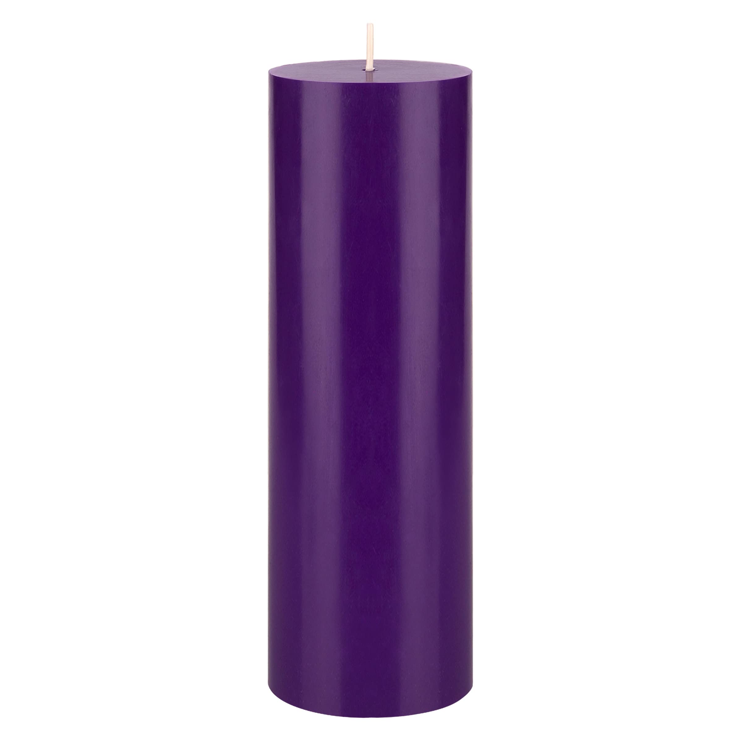 Mega Candles 1 pc Unscented Purple Round Pillar Candle, Hand Poured Premium Wax Candles 3 Inch x 9 Inch, Home Décor, Wedding Receptions, Baby Showers, Birthdays, Celebrations, Party Favors & More