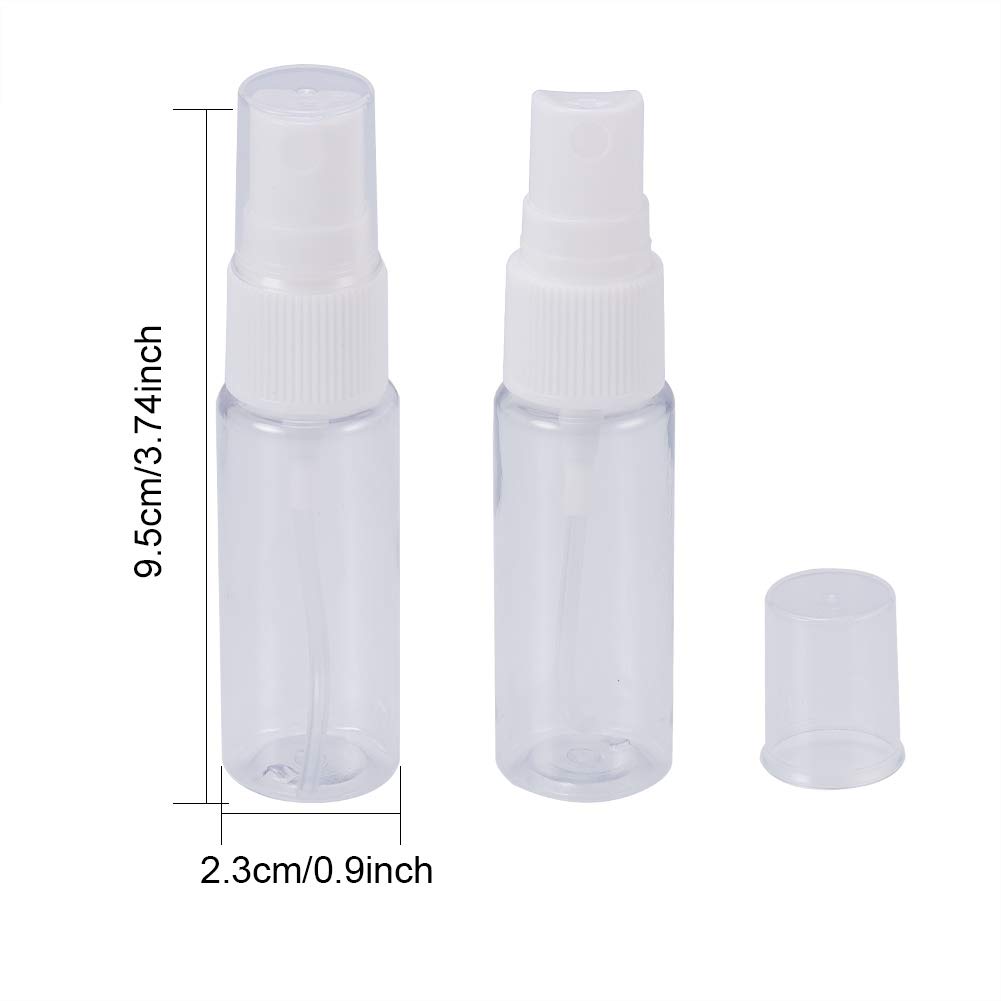BENECREAT 30 Pack 20ml Fine Mist Spray Bottles Travel Size Bottles Travel Essentials Cosmetic Sample Bottles with 10pcs Plastic Pipettes for Perfume, Essential Oils, Toner