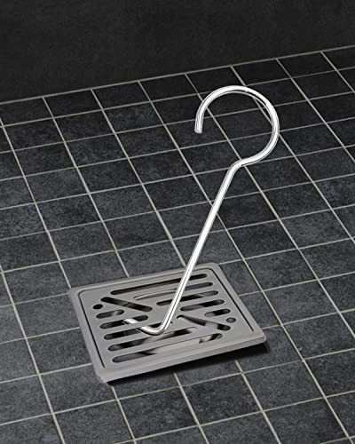 2 PCS Drain Key Lifting Hook, 304 Stainless Steel Drain Grate Puller Lift Out Key for Shower Drain Daily Cleaning, Silver