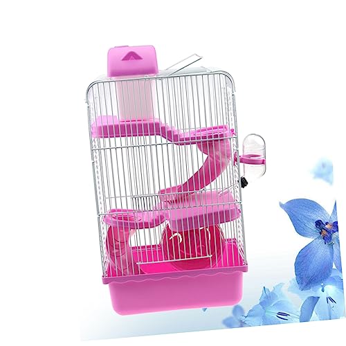 Abaodam Hamster Cage Hamster Cage Villa Cage for Small Pets Pet House Hamster Cage Guinea Pig Pet Cage Small Animals Kitchen Utensils Travel Heighten Pink Chinchilla Cage Pet Cage Pet Cage