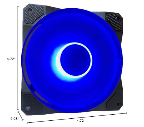 Apevia CO512L-BL Cosmos 120mm Blue LED Ultra Silent Case Fan w/ 16 LEDs & Anti-Vibration Rubber Pads (5 Pk)