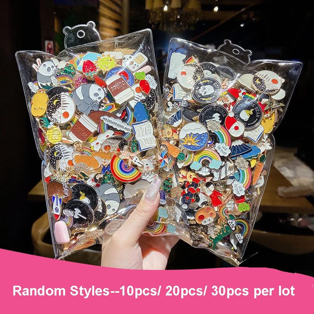 20 Random Enamel Pin Brooches Badges Cute INS Tide Personalized Pins Accessories Cartoon Clothes Hat Metal Small Jewelry (20)