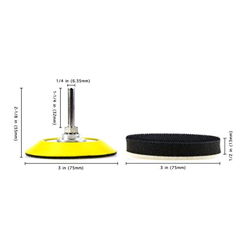 3 Inch Sanding Discs 100 PCS, POLIWELL 60-10000 Grits Hook & Loop Wet Dry Grinding Abrasive 3β Sandpaper +Backing Pad, Soft Foam Buffering Pad for Woodworking Automotive Metal