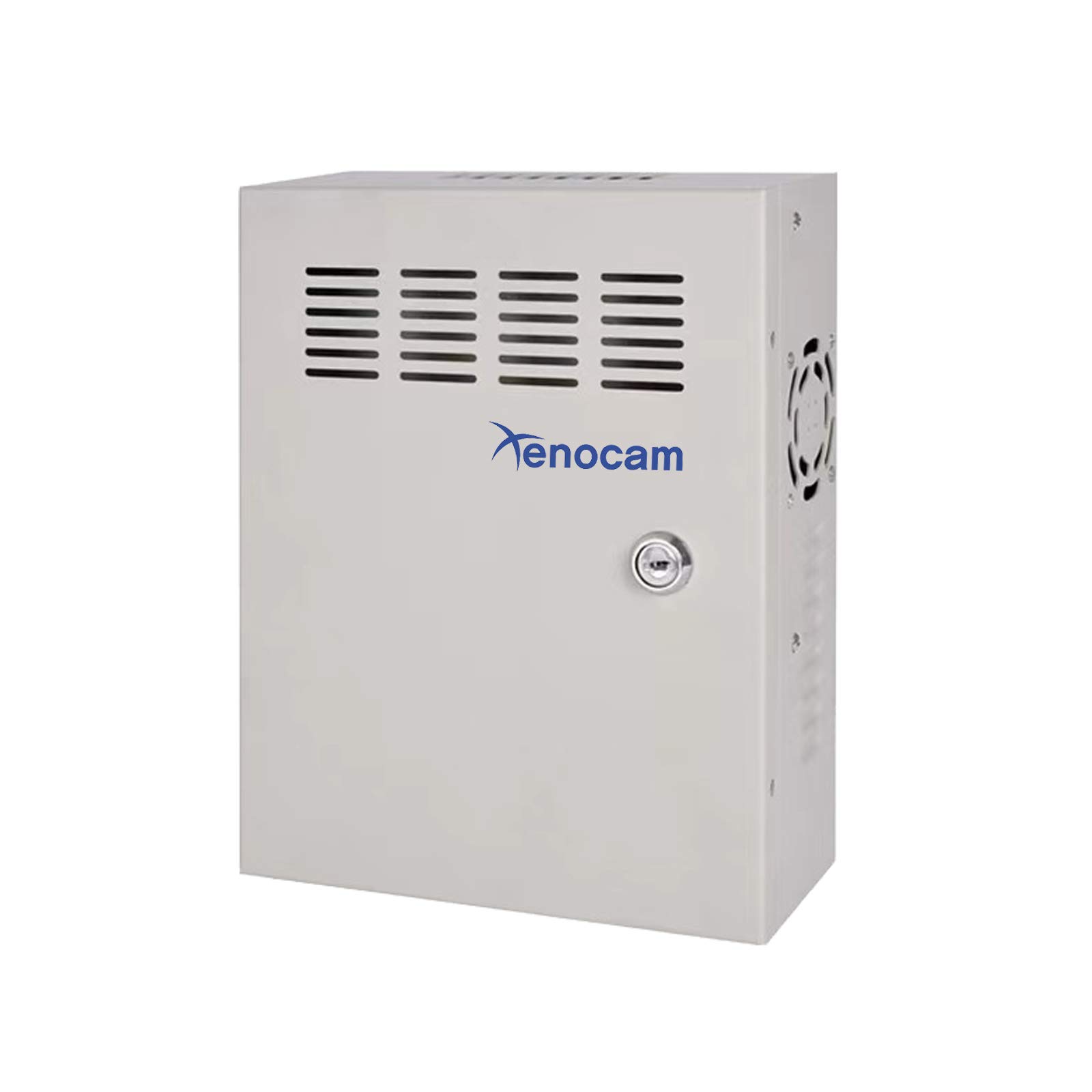 Xenocam 4K CCTV Power Supply 8 Channel Adjustable DC11V ~DC15V 16 Amp Output Reset Fuse with Anti-Ripple and Anti-EMI Interference Circurt Designed for 4K IP/CCTV Security Cameras System