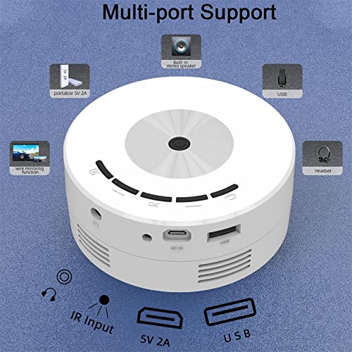 2023 Upgraded Version HD Movie Projector with WiFi & Bluetooth, 5G 9500 Lumens Multimedia Home Video Projector, Compatible with Phone/TV Stick/USB Full Wired Same Screen Phone