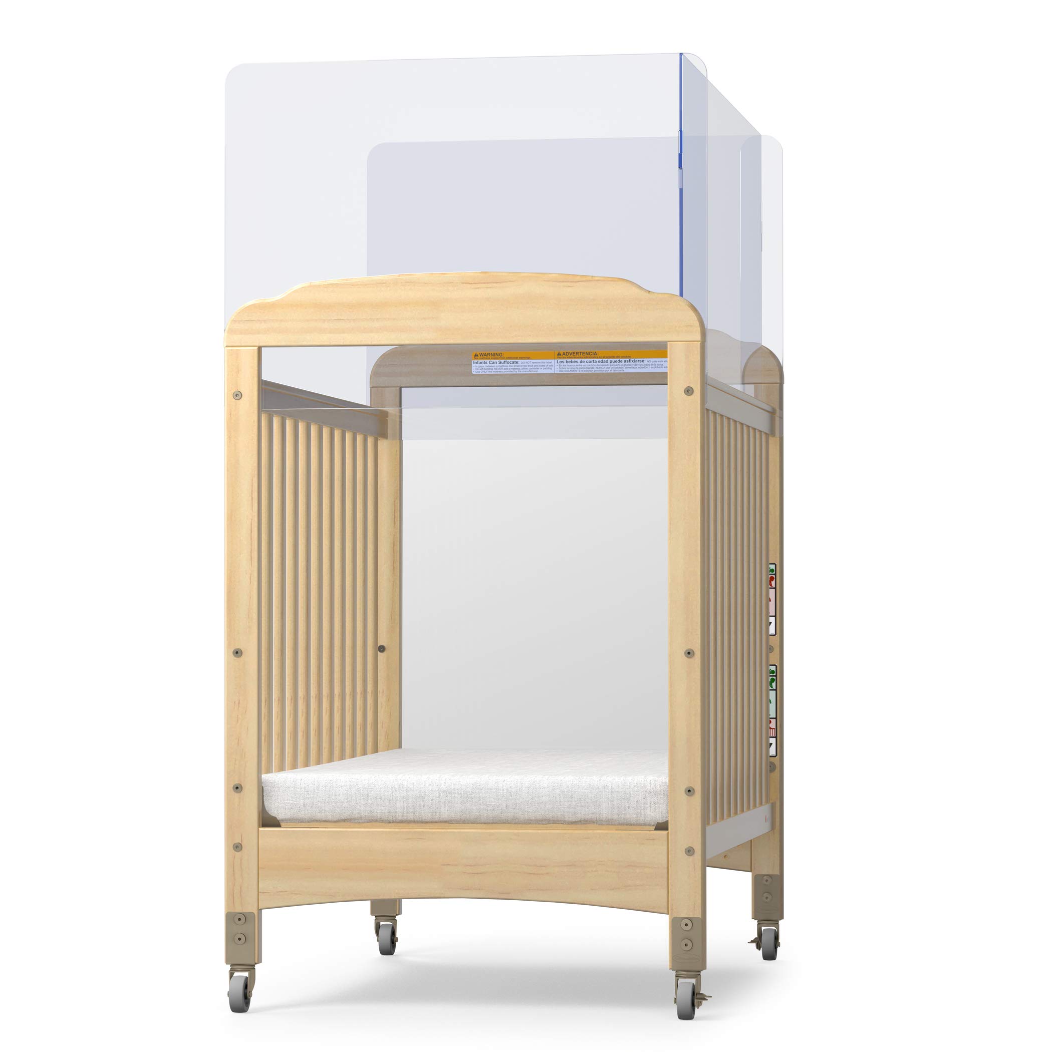 Foundations CareShield 3-Sided Crib Divider for Serenity Cribs, Clear Plexiglass Protective Barrier System for Child Care Centers, Quick Installation, Increases Capacity