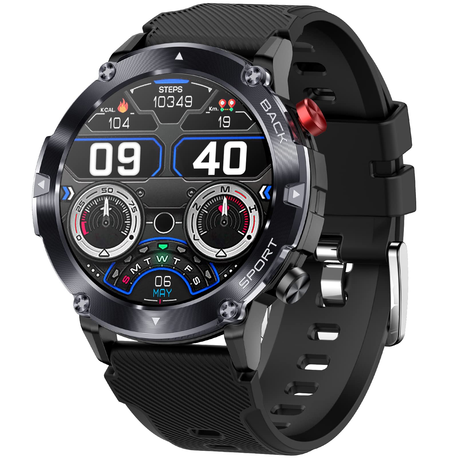 2022 Smart Watch for Men Answer Make Call Activity Tracker 1.32" Touch Screen Fitness Tracker with Heart Rate Sleep Monitor Sports Smart Watches Compatible with Android iPhone Samsung
