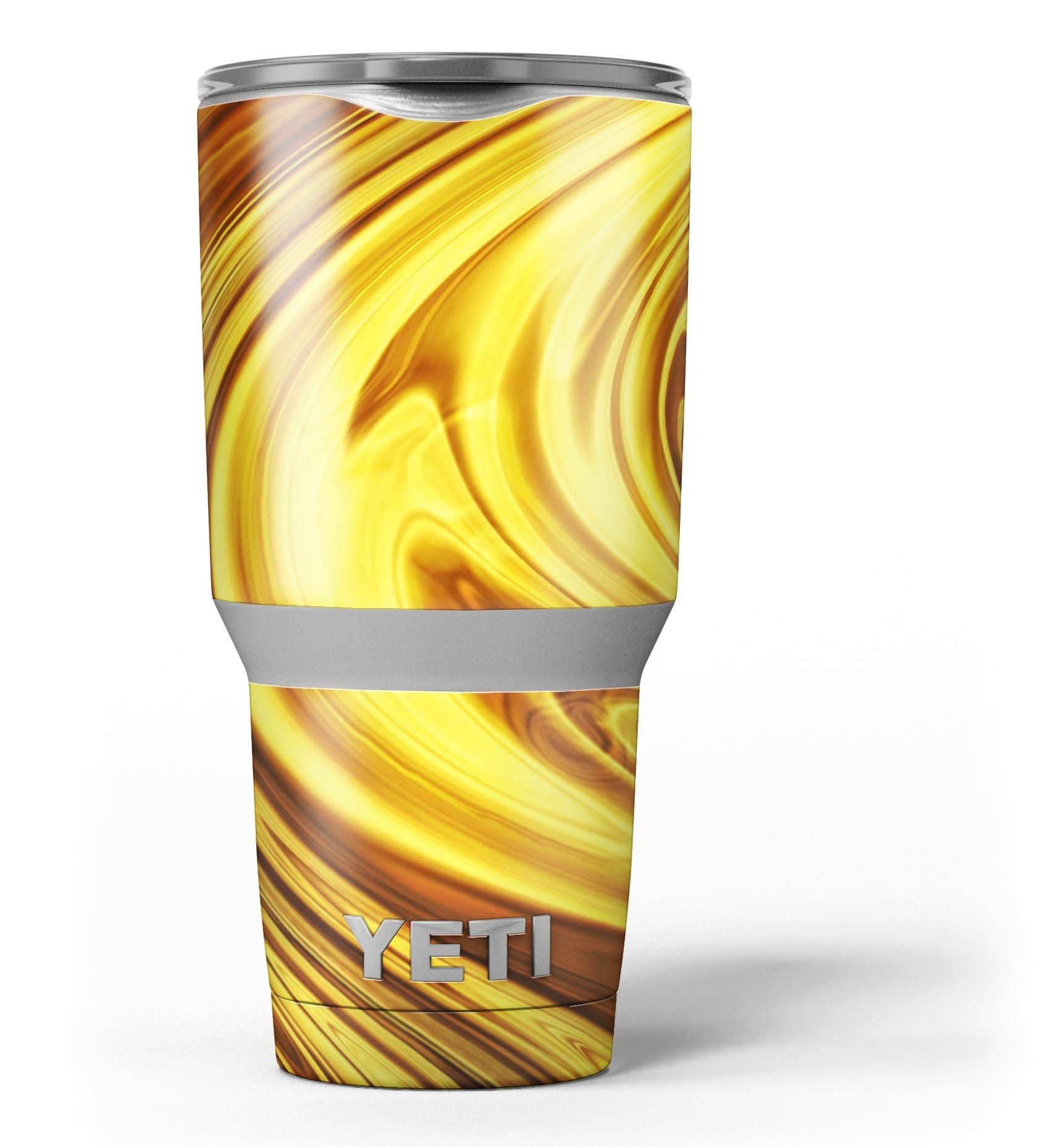 Design Skinz Swirling Liquid Gold - Skin Decal Vinyl Wrap Kit Compatible with The Yeti Rambler Cooler Tumbler Cups