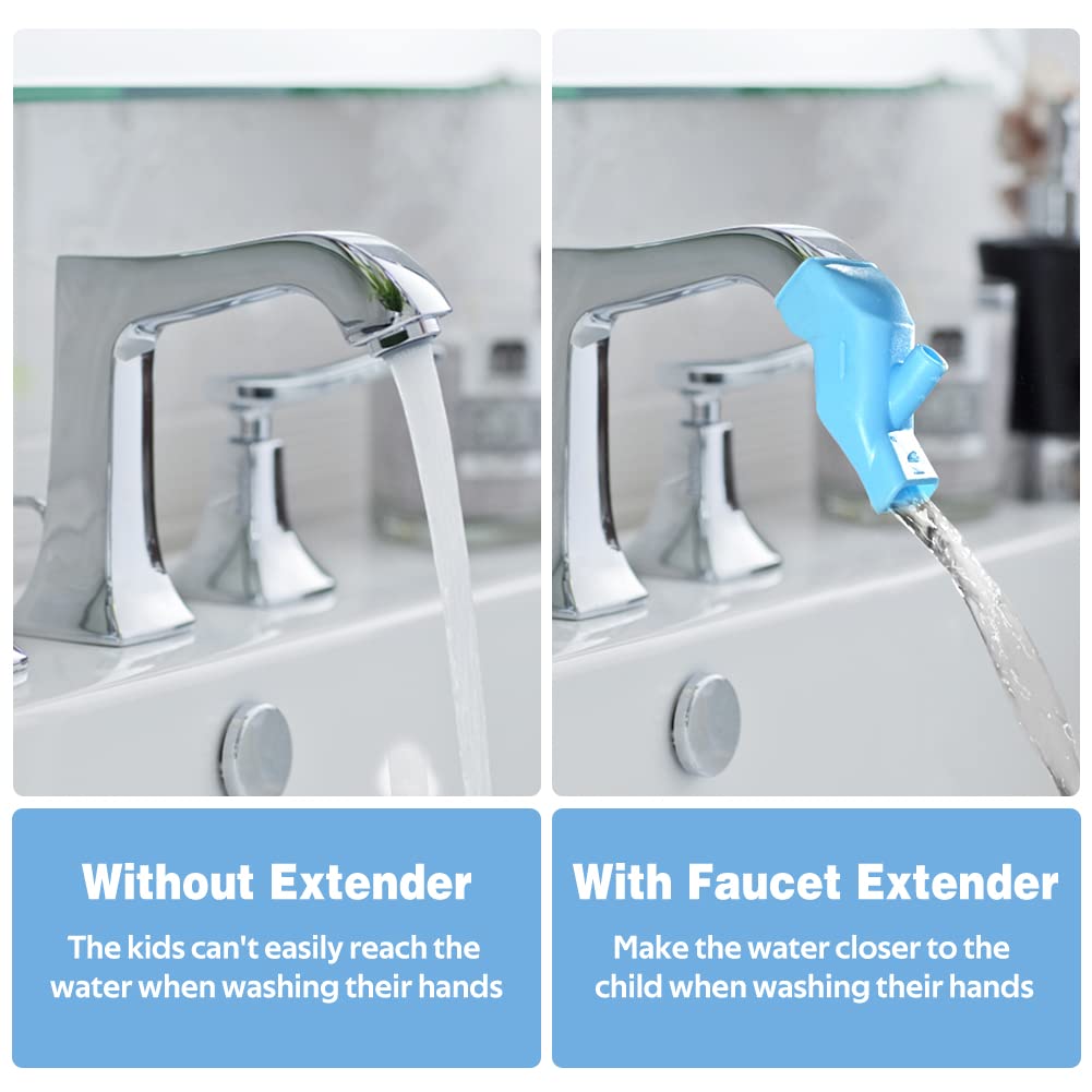 6Pcs Silicone Faucet Extender for Kids,Faucet Connector Kitchen Water Tap Extension,Portable Kitchen Sink Faucet Attachment,Baby Bath Tub Faucet Cover Bathroom Accessories