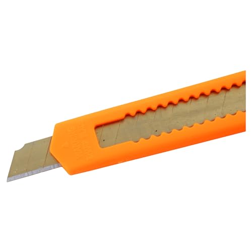 3 Neon Orange Utility Knife Box Cutters Heavy Duty Industrial Strength