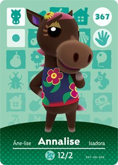 Annalise - Nintendo Animal Crossing Happy Home Designer Series 4 Amiibo Card - 367