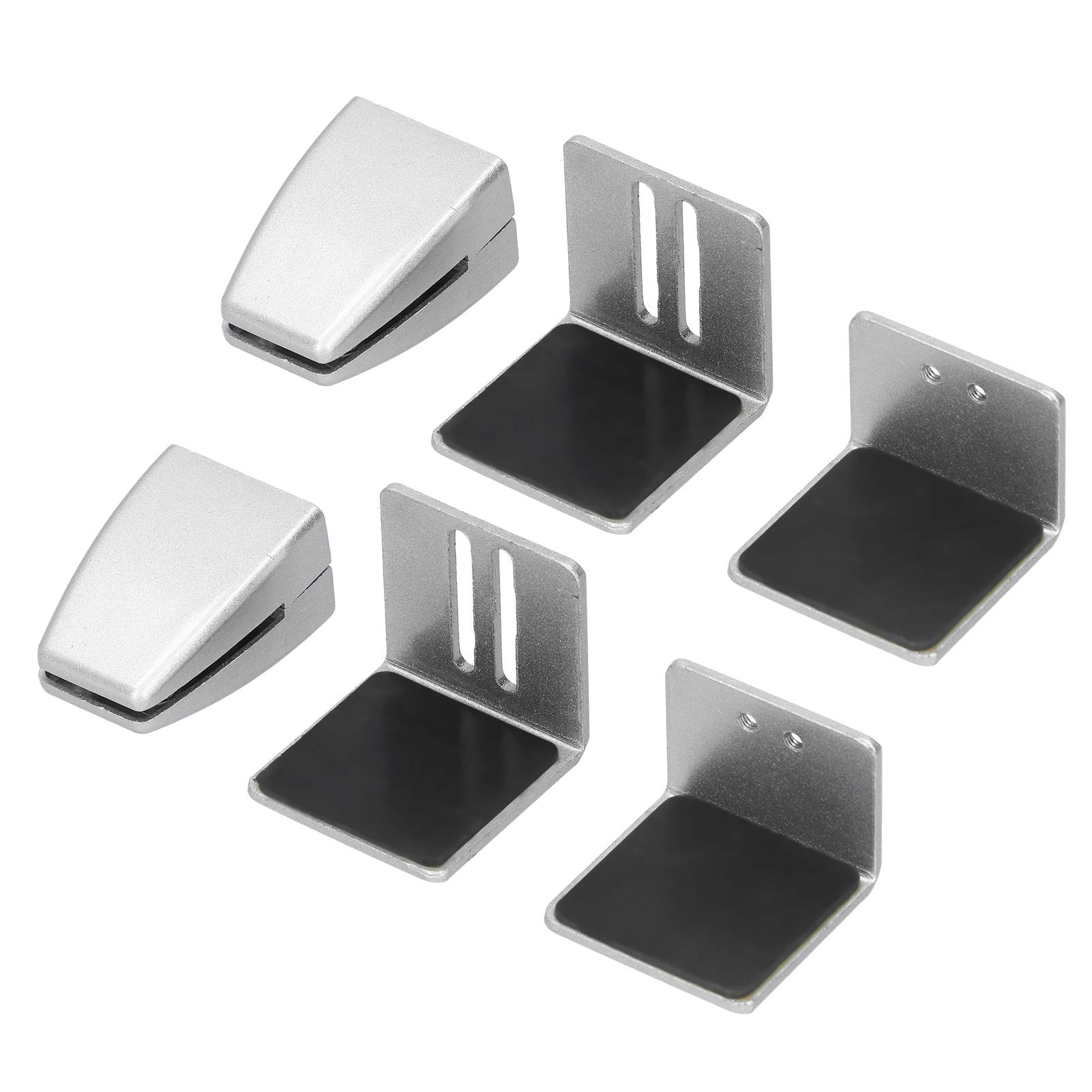 2-Pack Universal Privacy Panel Clamps - Mount Acrylic Sneeze Guard on Desks up to 20mm Thick - Sturdy Aluminum Clips for Office Dividers and Privacy Shields