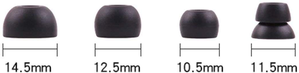 Blacell Replacement Silicone Ear Tips Earbuds Buds Set for Powerbeats 2 Wireless beats by dre headphones, 4 Pairs (Black)