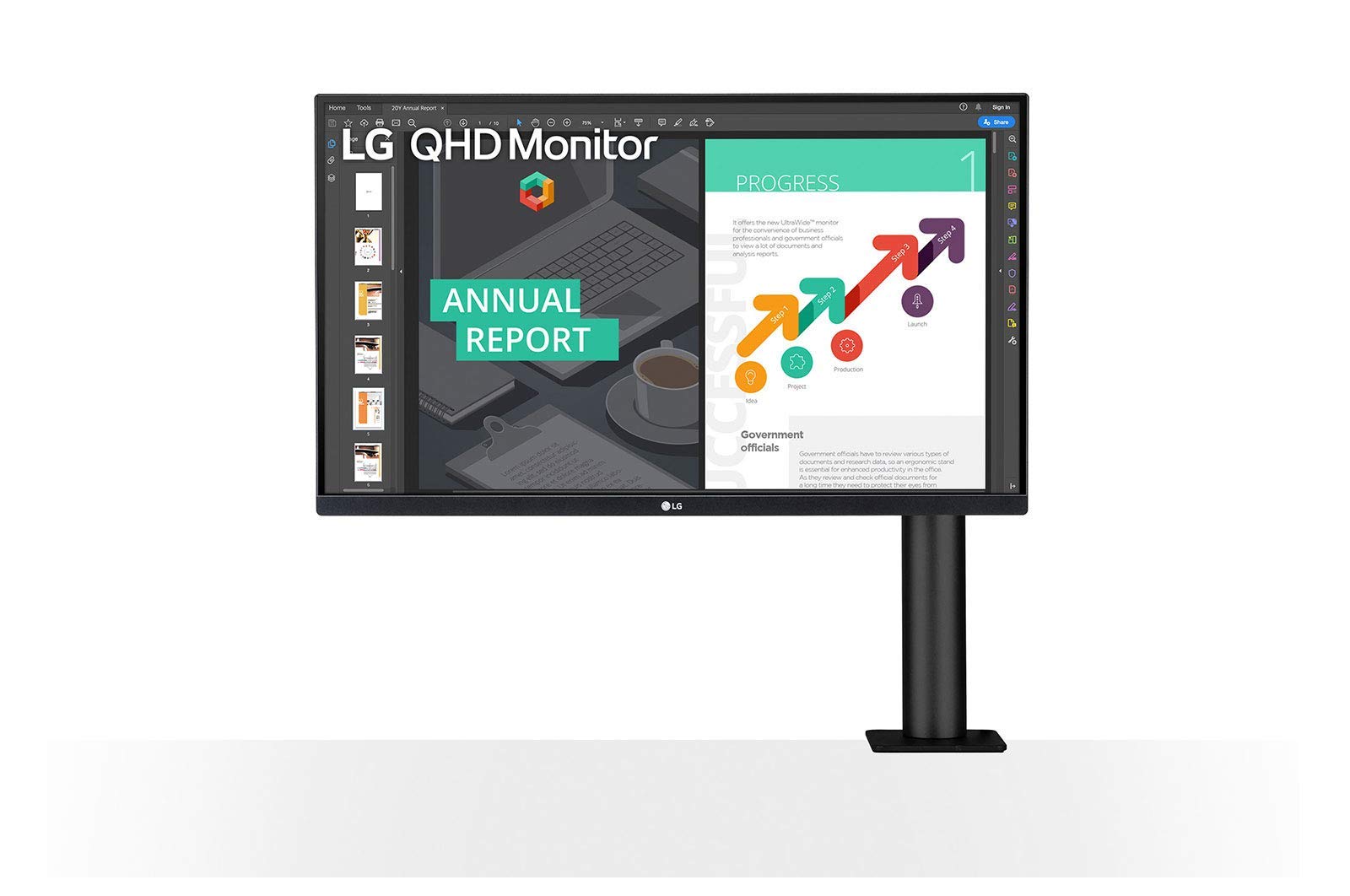 LG Electronics (LGEAA) 27†Ergo IPS QHD Monitor, Black (27BN88Q-B) (Renewed)