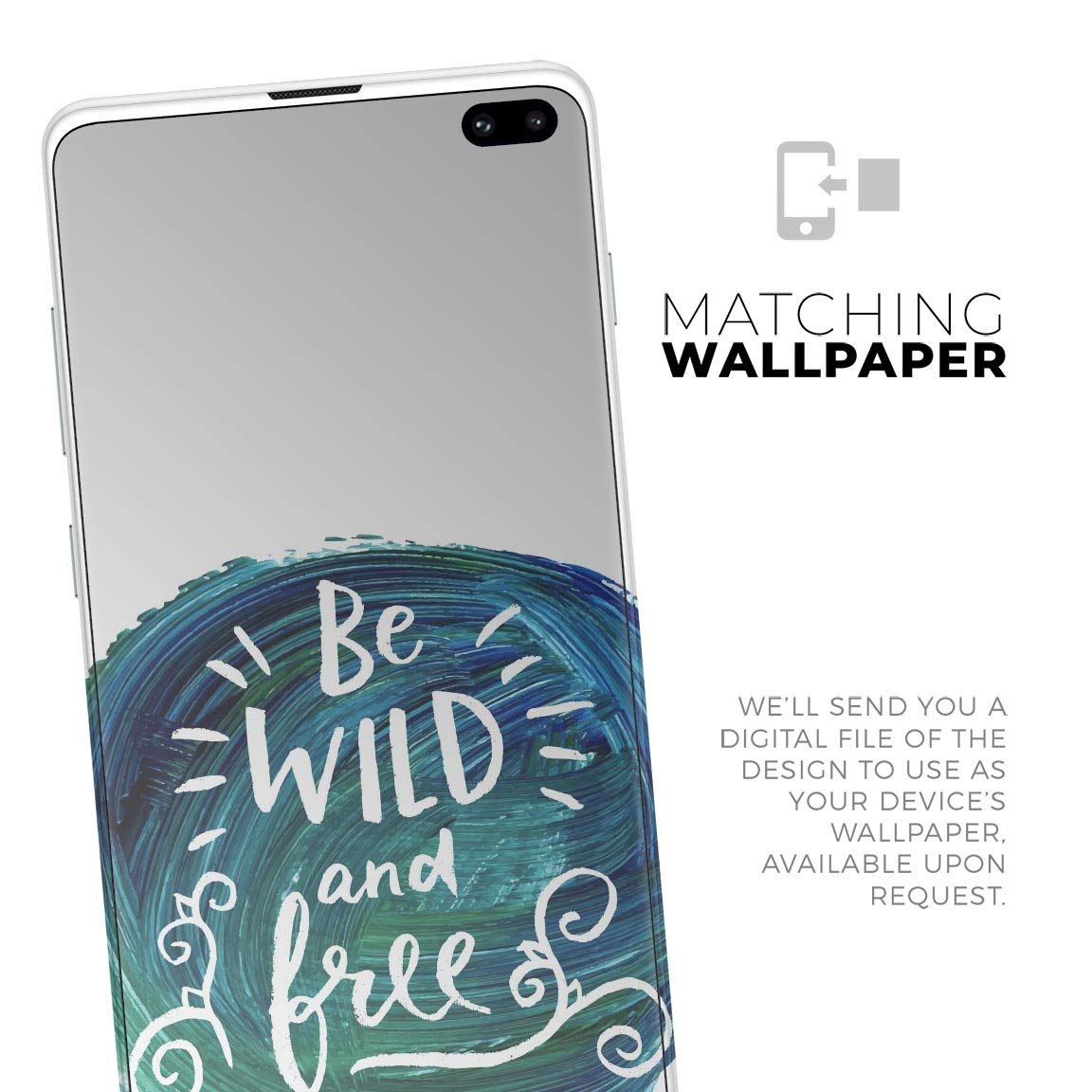DesignSkinz Be Wild and Free Protective Vinyl Decal Wrap Skin Cover Compatible with The Samsung Galaxy S20 (Screen Trim & Back Glass Skin)