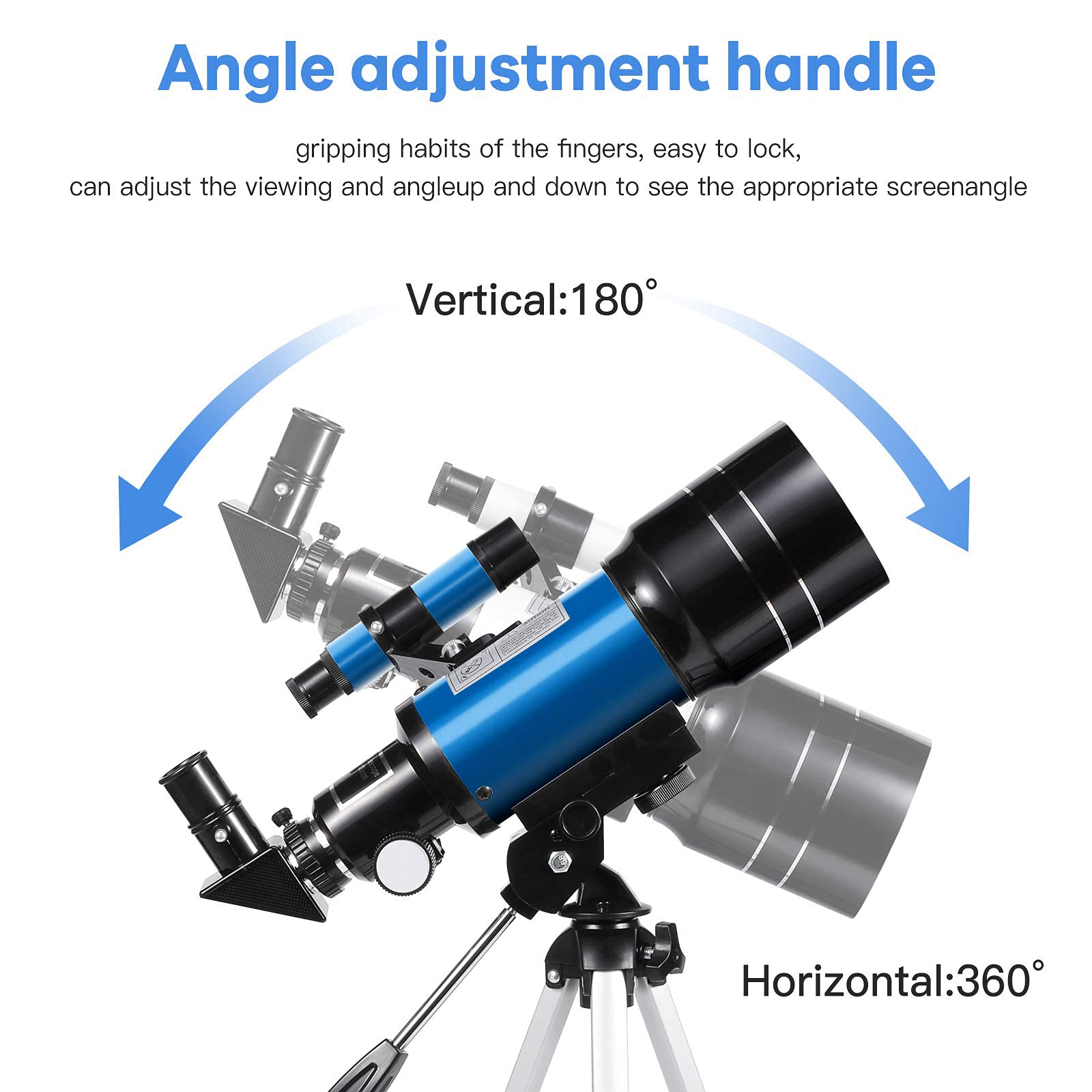 Telescope for Adults &Beginners,70mm Aperture 300mm AZ Mount with Adjustable Tripod and Fully Multi-Coated Optics, Portable Astronomy Refractor Telescope, Wireless Remote