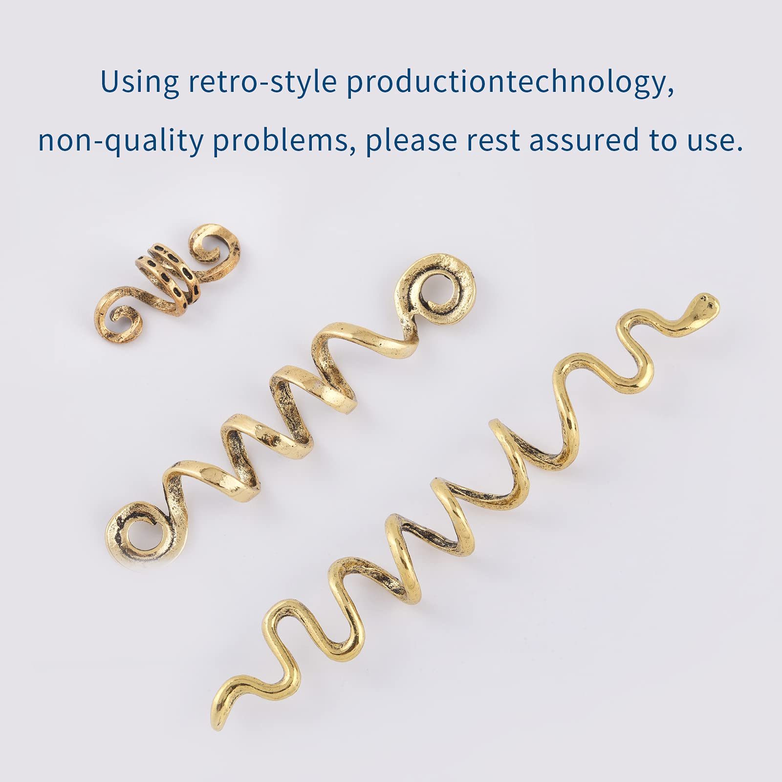 FRDTLUTHW Gold Snake Hair Jewelry for Braids, Halloween Hair Decoration, Dreadlock Accessories for Women(pack of 6)
