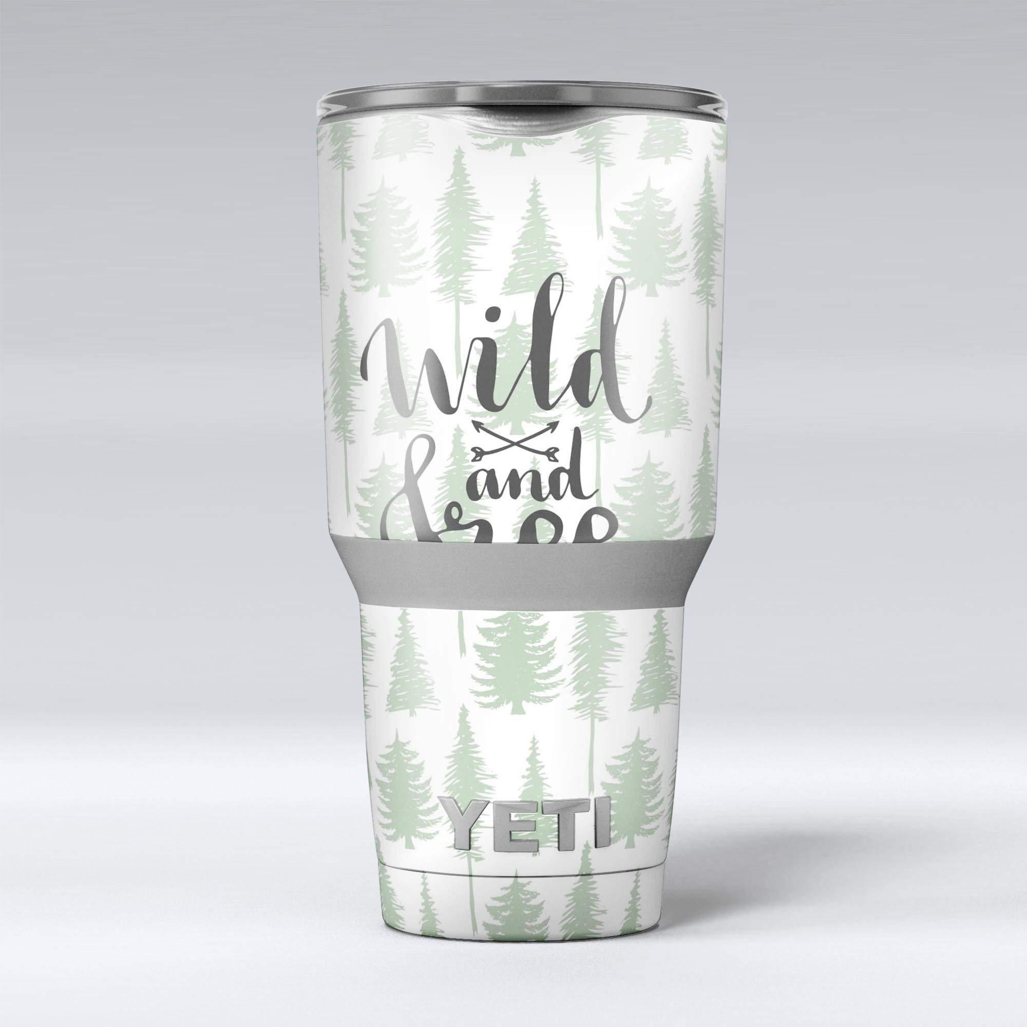 Design Skinz Wild and Free - Skin Decal Vinyl Wrap Kit Compatible with The Yeti Rambler Cooler Tumbler Cups