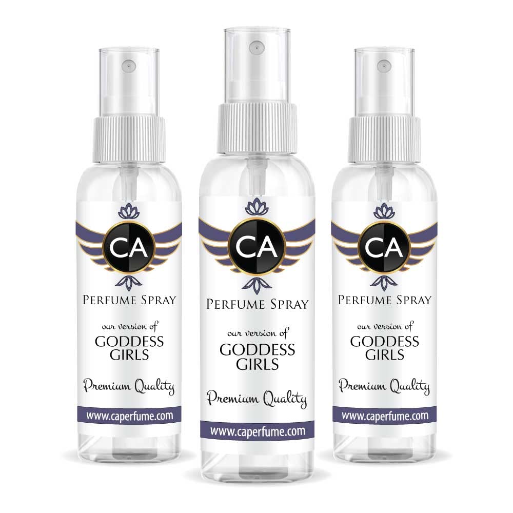 CA Perfume Impression of Carolina H. Goddess Girls For Women Replica Version Fragrance Dupes Concentrated Long Lasting Eau de Parfum Spray Refillable Atomizer Bottle 2 Fl Oz/60ml-X3