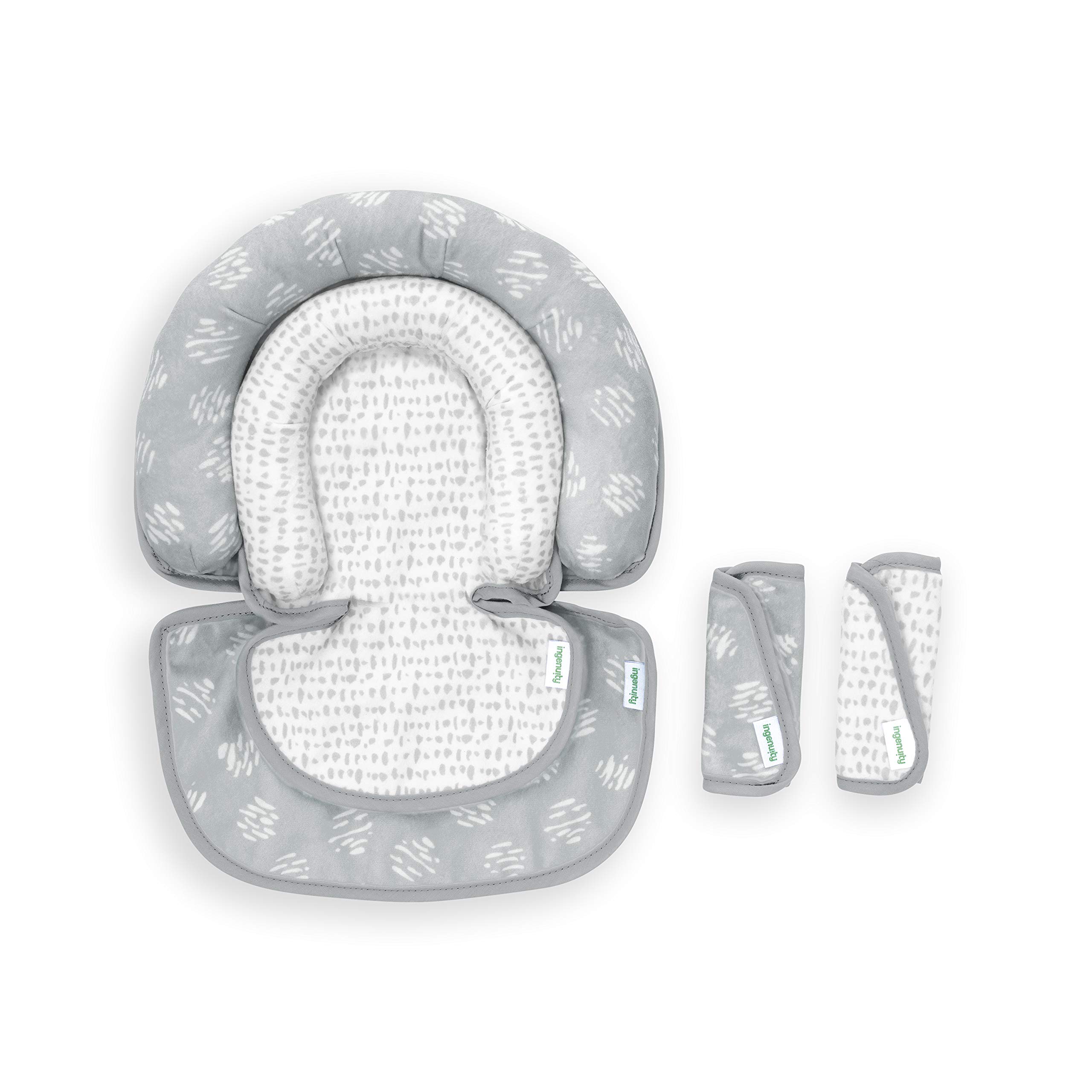 Ingenuity Head in The Clouds 2Piece Head Support Insert & Strap Covers for Car Seats, Strollers, & Bouncers - Mist