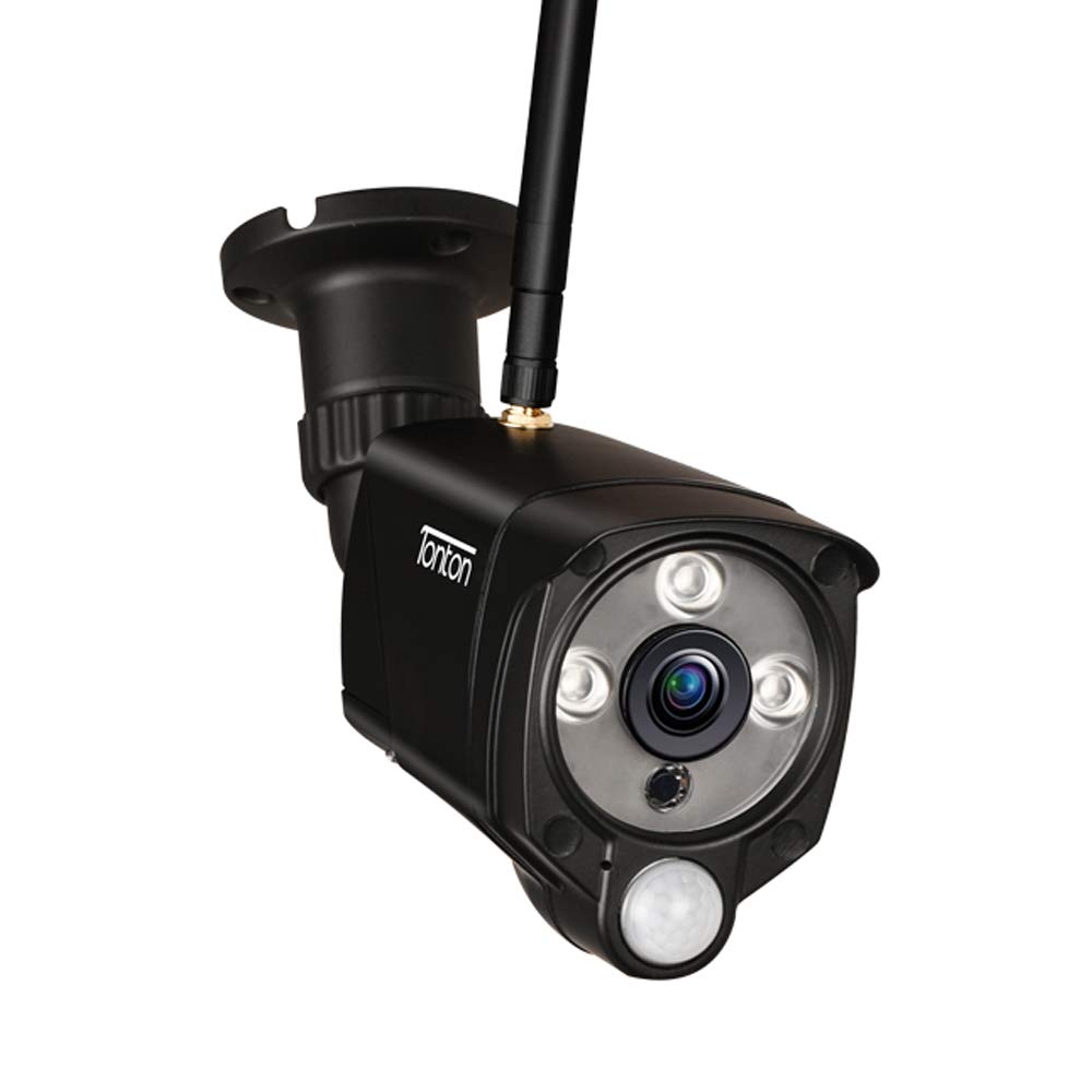 Tonton [Add -on IP Camera] 1080P Full HD 2MP Wireless IP Network Camera,Metal Housing,Waterproof Outdoor Indoor Security Camera with PIR Sensor,2 Way Audio, Only Suitable 8/10CH NVR (Black)