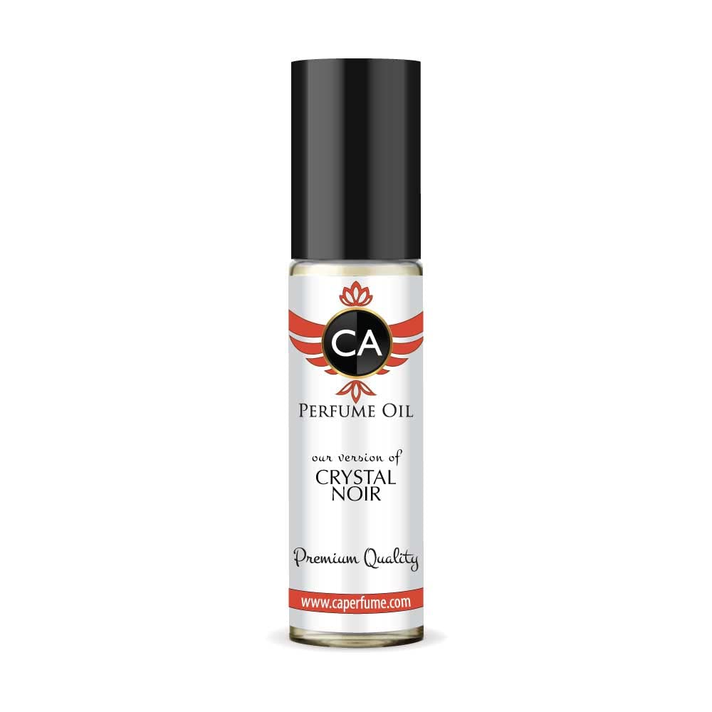 CA Perfume Impression of Crystal Noir For Women Replica Fragrance Body Oil Dupes Alcohol-Free Essential Aromatherapy Sample Travel Size Concentrated Long Lasting Attar Roll-On 0.3 Fl Oz/10ml