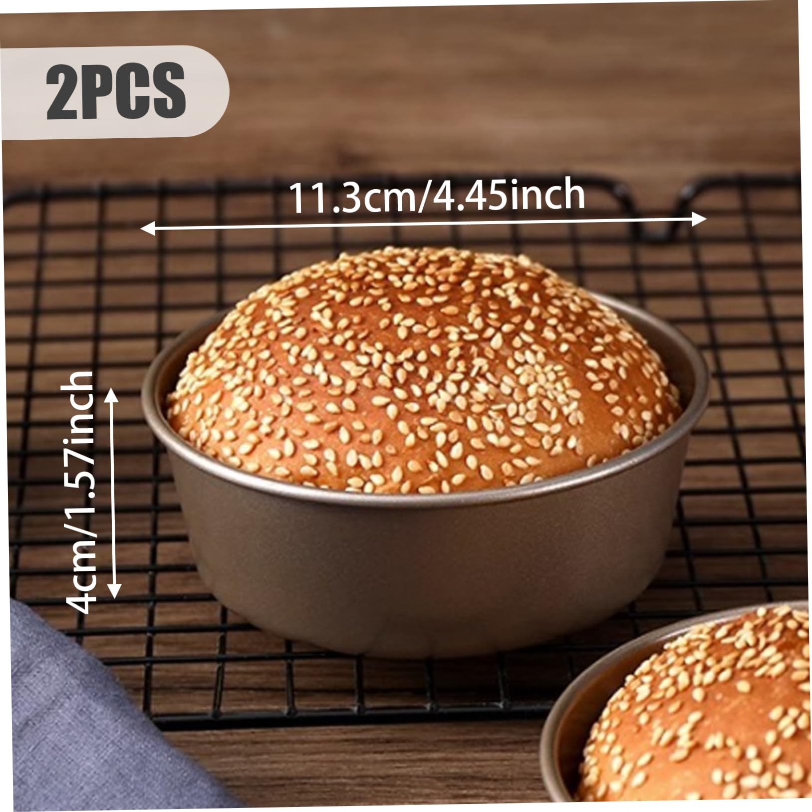 2PCS Ramekins for Air Fryer 4'' Air Fryer Egg Moulds Non Stick Air Fryer Egg Poacher Mini Cake Tin for Baking Muffin, Sandwiches, Breakfast Kitchen Cooking Tool