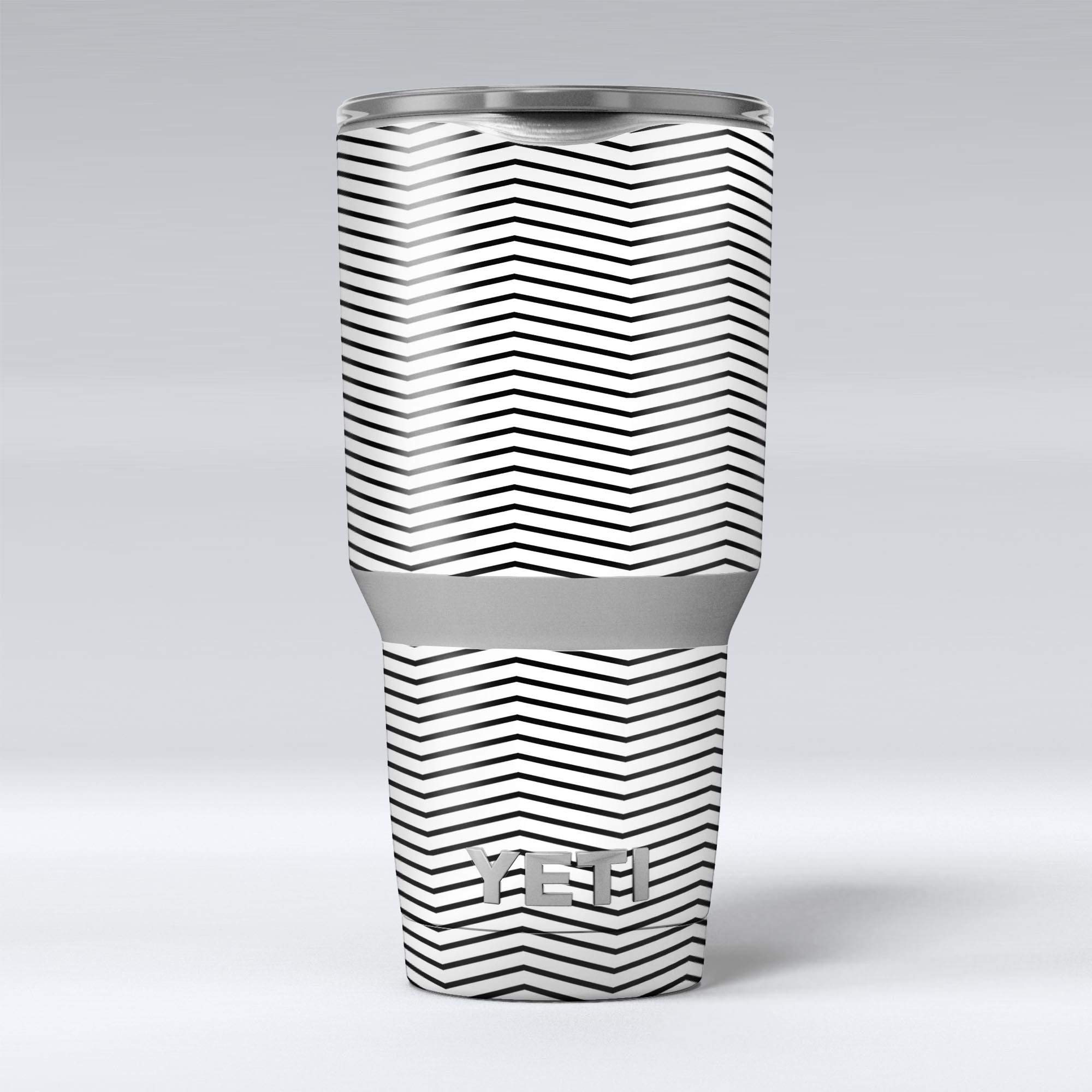 Design Skinz The Slate Black Chevron Pattern with Clear Backing - Skin Decal Vinyl Wrap Kit Compatible with The Yeti Rambler Cooler Tumbler Cups