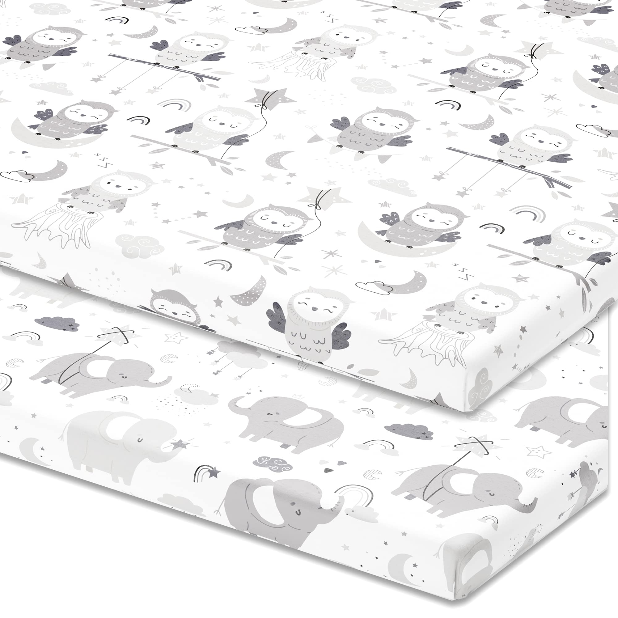 Travel Crib Fitted Sheets for Baby Bjorn, Guava Lotus Travel Crib and 24 x 42 Inch Travel Light Playard Mattress – Snuggly Soft 100% Jersey Cotton – 2 Pack