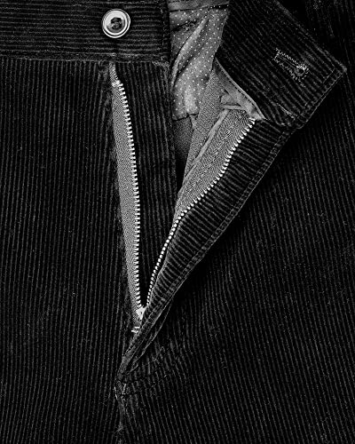 Alimens & Gentle Mens Corduroy Trouser Pants with Pockets-Black 02, 36W x 32L