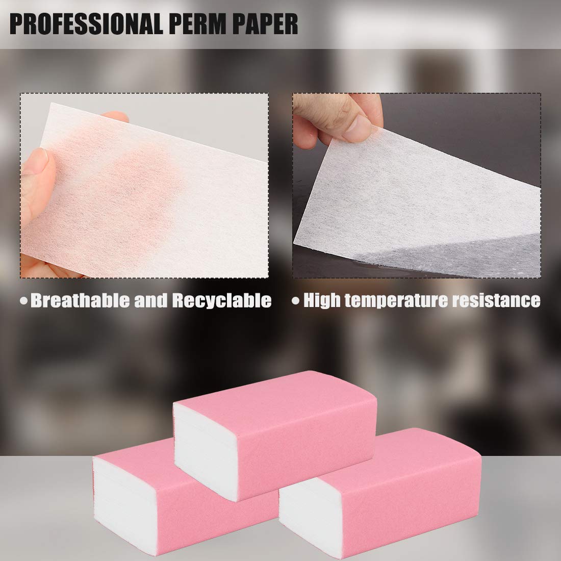 Beomeen Hair Perms Paper, 360 Sheets Salon Perm End Papers Hair Curling Paper Hairdressing Styling Tool for Hair Perming Hair Perm Rods Pads 3 Pack