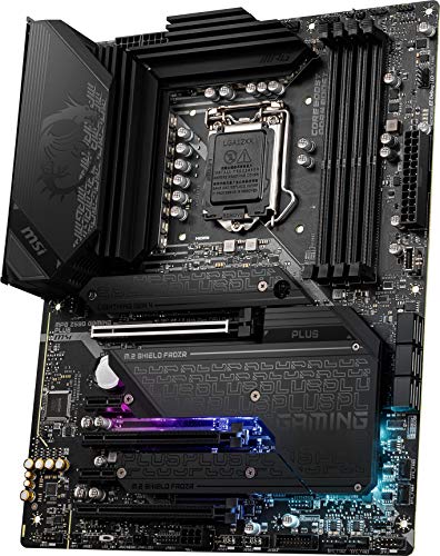 MSI MPG Z590 Gaming Plus Gaming Motherboard (ATX, 11th/10th Gen Intel Core, LGA 1200 Socket, DDR4, PCIe 4, CFX, M.2 Slots, USB 3.2 Gen 2, DP/HDMI, Mystic Light RGB)