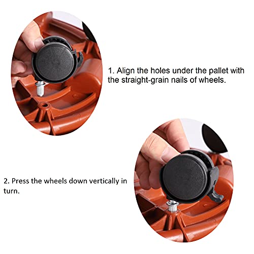 4 Pack 13 inch Plant Caddy with Four Lockable Universal Wheels,Easy Moving Plant Dolly, Indoor Outdoor Flower Pot Mover with Locking Wheels