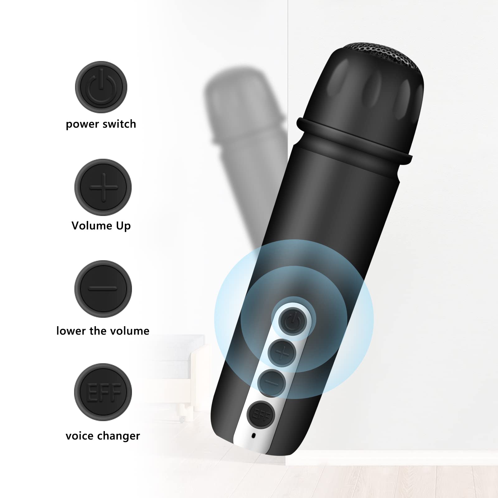 2023 New Bluetooth Karaoke Machine for Adults and Kids with Wireless Microphone - Rechargeable PA Portable Speaker System with Party Lights, Support TF, TWS, Radio, AUX, Bass&Treble -Birthday Gift