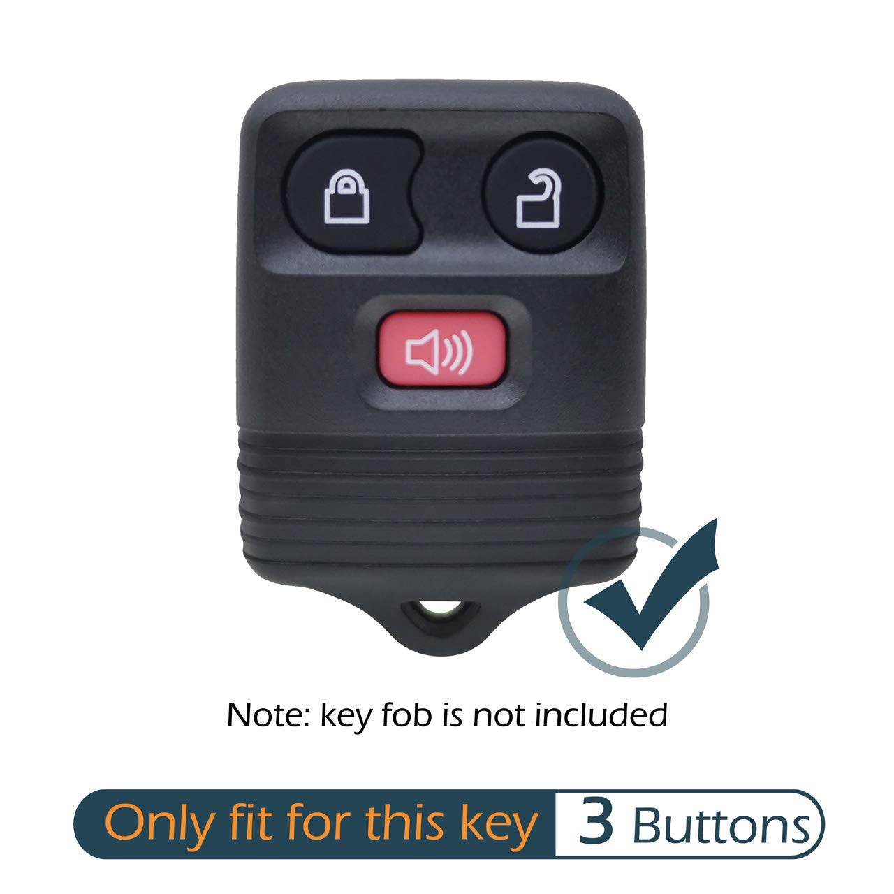 2Pcs Silicone 3 Buttons Key Fob Cover Remote Case Keyless Protector Compatible with Ford E150 E250 E350 F150 F250 F350 Edge Escape Expedition Explorer Focus Fusion Lincoln MKX MKZ Mercury Mazda