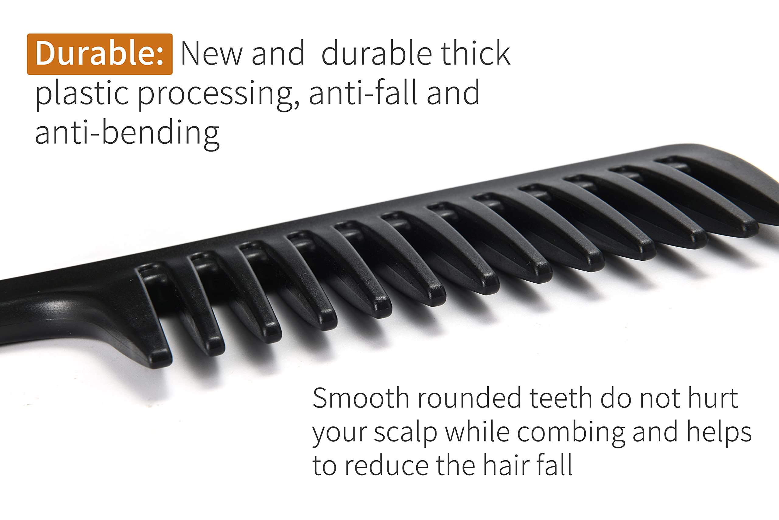 Wide Tooth Detangling Comb, Durable Styling Brush for Curly, Long and Wet Hair Types - Professional Hair Care