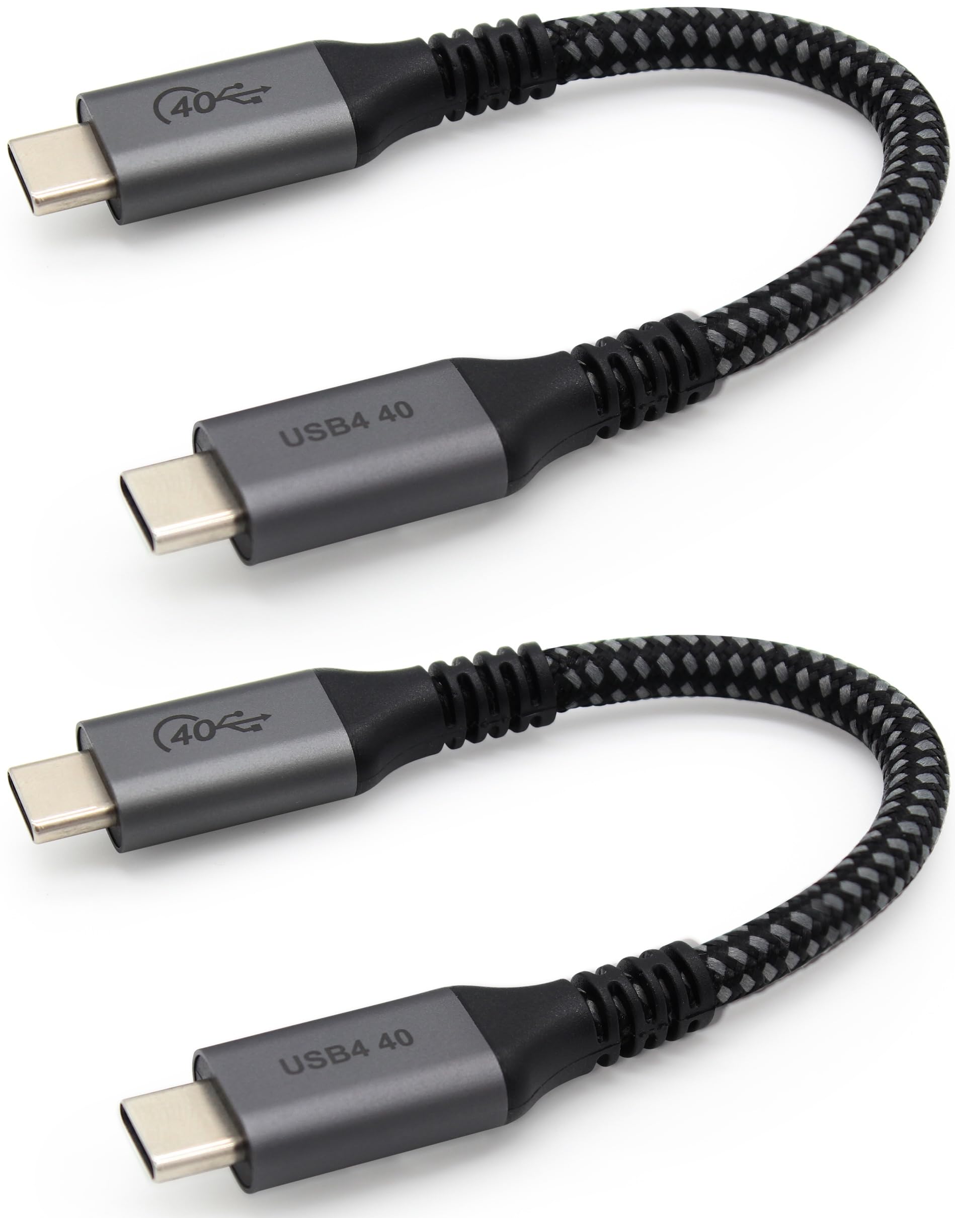 Vebner 6-Inch Extra Short USB4 Cable - 40Gbps Supports 100W (20V, 5A) Charging - Compatible with Thunderbolt 3 and USB-C (2-Pack)