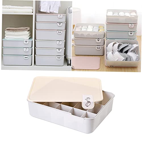 Alipis Box Drawers Plastic House Socks Plastic Organizer Drawers Underwear Finishing Box Panties Organizer Panties Holder Compartment Box Storage Box Bra Panty Rack Beige Socks Container