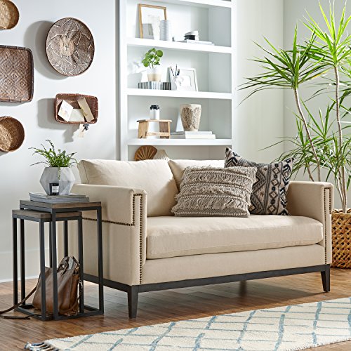 Amazon Brand β Stone & Beam Weston Wood & Metal Nesting Tables, Set of 2, Brown