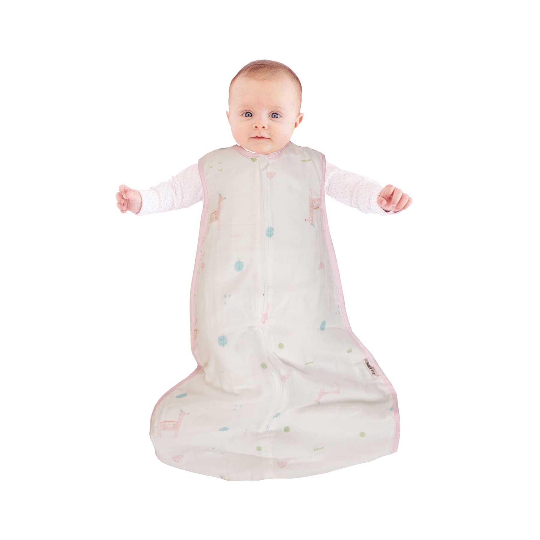 NATUZ Baby Sleep Sack Cotton Muslin Lightweight Summer Toddler Essential Sleeping Bag Soft Baby Wearable Blanket Toddler 3T Sleep Swaddle Sacks Kids Nursery Sleeping Bag 18-24 months 0.5 Tog Girl