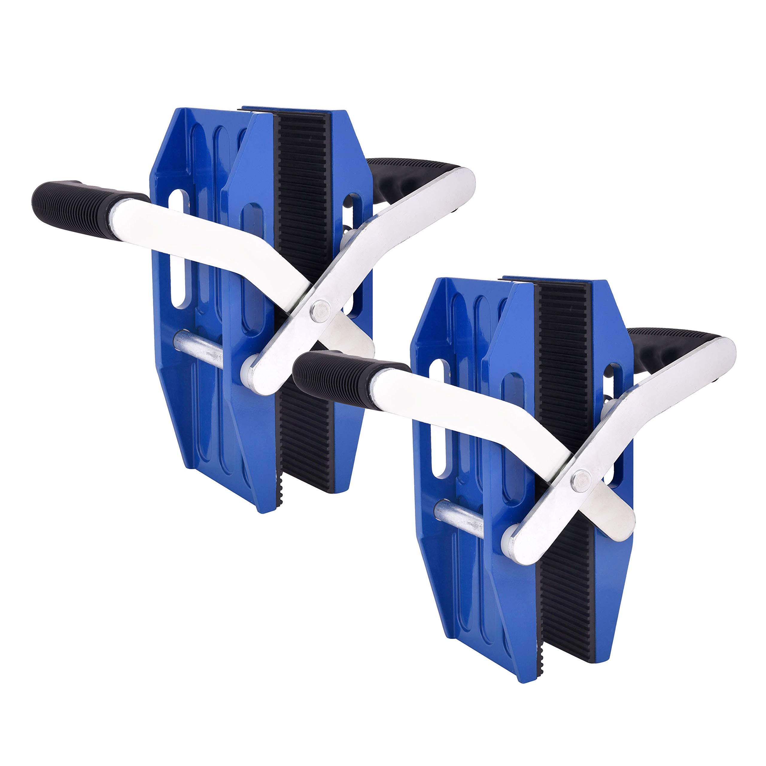 2PCS Double Handed Stone Carrying Clamps Granite Panel Carriers Lifter Tools for Lifting Quartz Worktops Slabs Marble with Rubber-lined