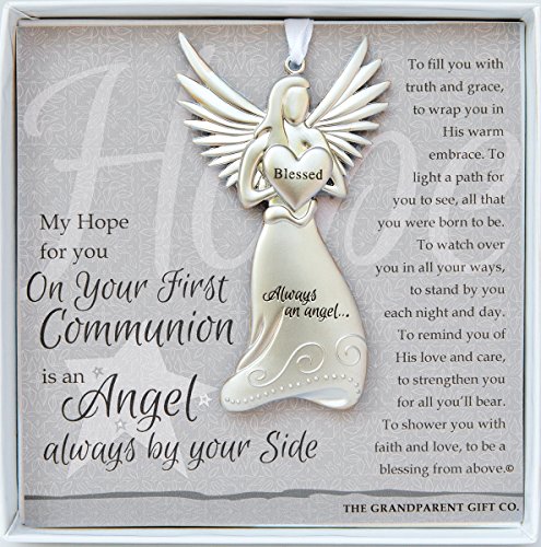Boxed Angel with Sentiment: First Communion Gift for Granddaughter, Grandson, Godson, Goddaughter - First Communion Keepsake