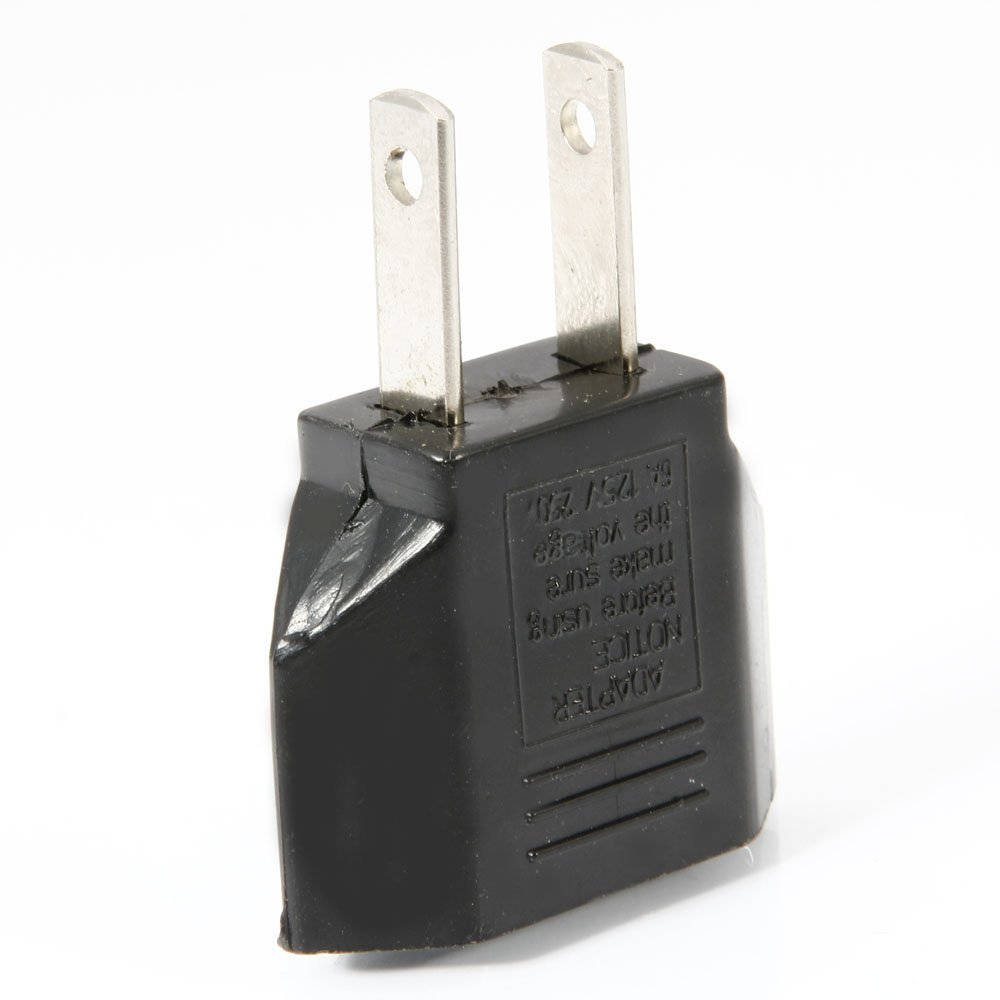 ANRANK E-U1009618AK EU Europe to US USA Travel Power Plug Adapter Converter (Black, 2-Pack)