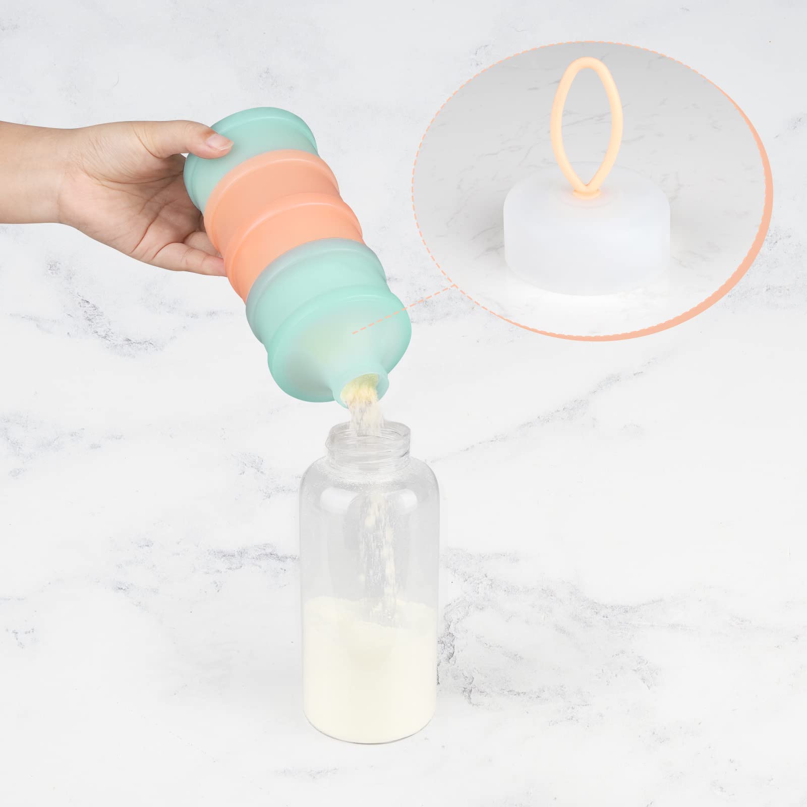 Accmor Baby Formula Dispenser On The Go, Stackable Formula Dispenser for Travel Formula Container to Go, Non-Spill Milk Powder Baby Kids Snack Storage Container, BPA Free